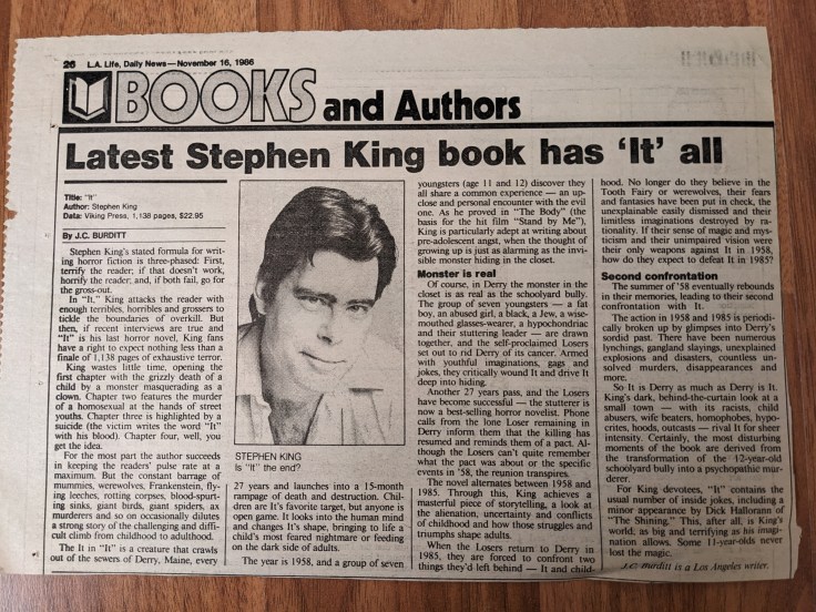 Fear Flashbacks! – STEPHEN KING: “It” – UNBOUND HORROR BLOG