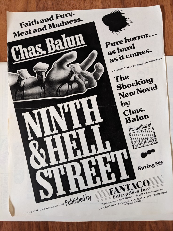 Fear Flashbacks! – Chas. Balun wants to meet you on “Ninth and Hell ...
