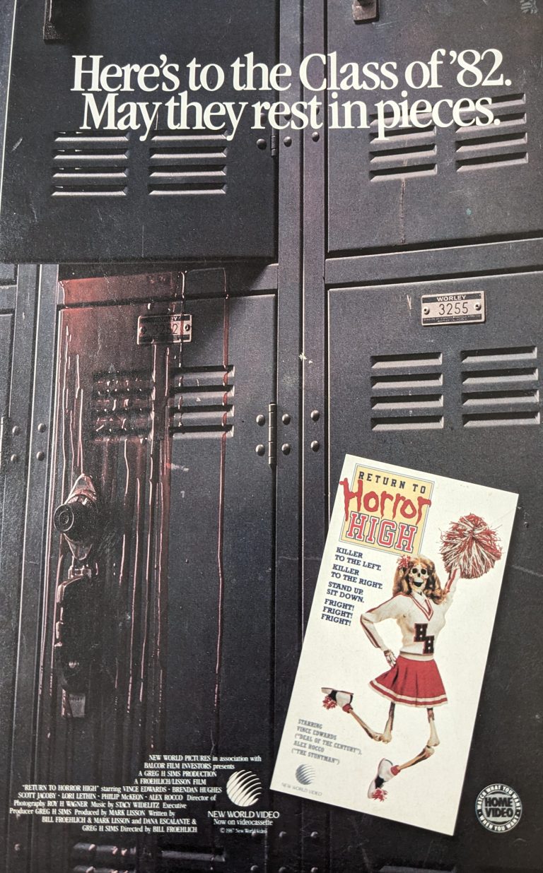 Fear Flashbacks! – RETURN TO HORROR HIGH comes to video in 1987 ...